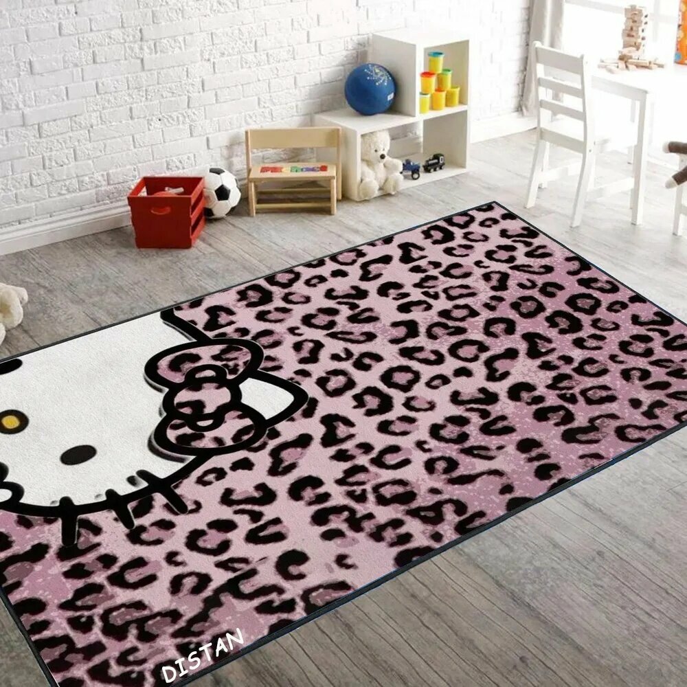 DISTAN Ковер DISTAN Ковер Имитация кашемира, моющийся и нескользящий, высота флиса 7 мм, HelloKitty and sanrio kuromi, подходит для гостиной, спальни, столовой 60x40 см