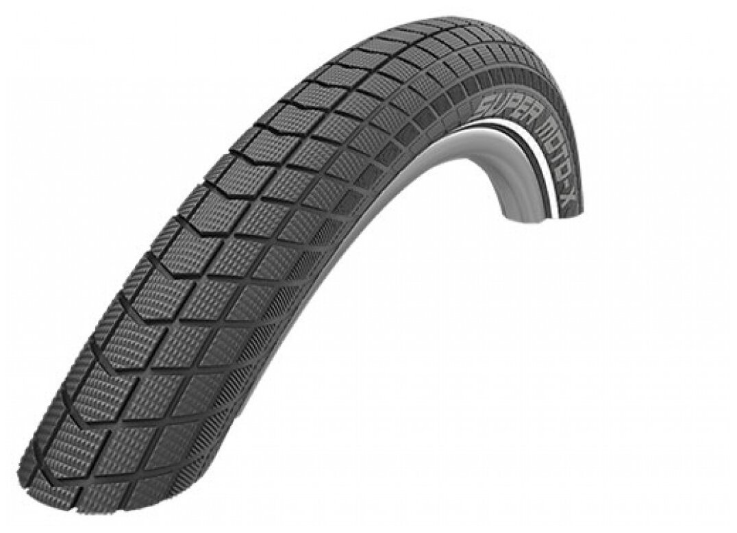 Покрышка 26x2.40 (62-559) 05-11101381.01 SUPER MOTO-X Perf, GreenGuard антипрокольная, SnakeSkin B/B-SK+RT (светоотражающая полоса) HS439 DC 67EPI 40B SCHWALBE