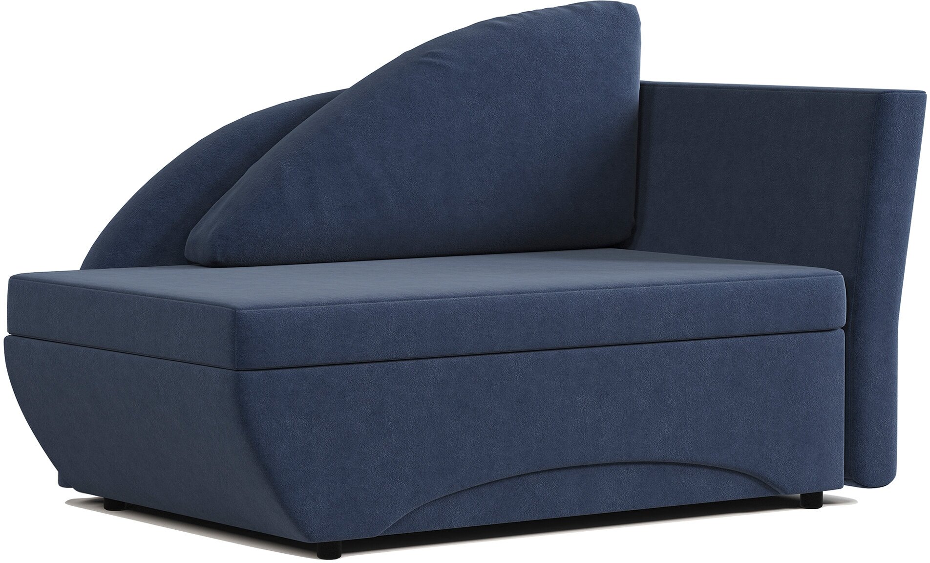 Диван кушетка Трио правый велюр Ультра миднайт