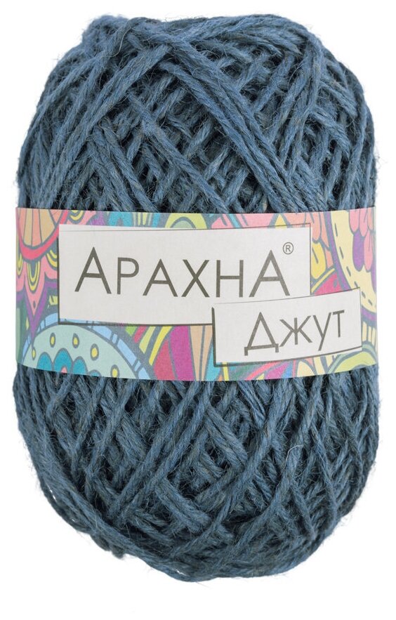 Пряжа ARACHNA "Jute" 100% джут 100 г 90 м № 010 мор. волна