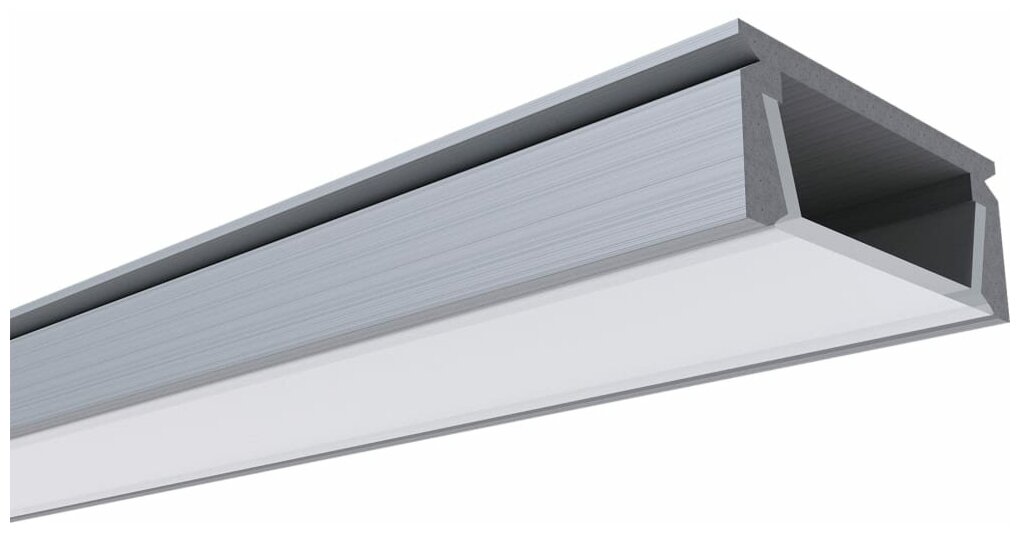 Профиль Apeyron алюминиевый, прямой, накладной, серебро, 2 м, инд. упак. 3011 08-01