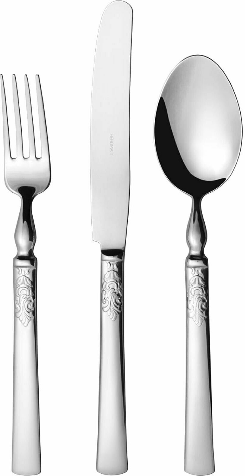 Столовые приборы Herdmar, сталь 18/10, 24 шт. (6 ложек + 6 вилок + 6 ножей + 6 чайных ложек) подарочная коробка