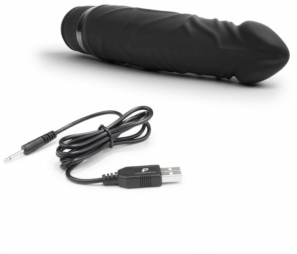 Вибратор-реалистик PowerCocks 6.5" Girthy Realistic Vibrator, черный