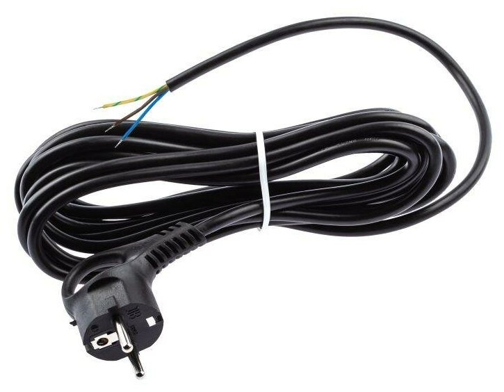 Шнур сетевой с вилкой 1.5м с заземл. ПВС 3х0.75 черн. UX-3x0.75-1.5m-B ЭРА Б0048689