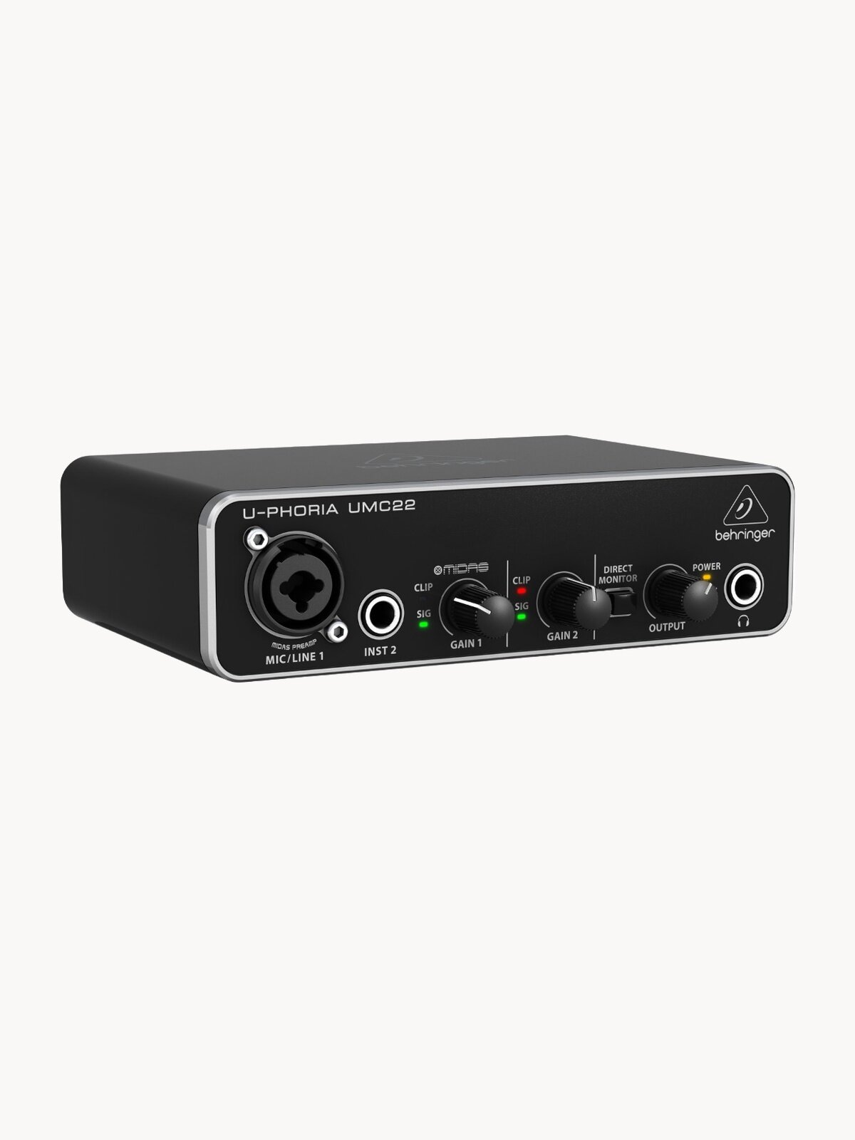 Аудиоинтерфейс Behringer UMC22 внешний USB для записи и воспроизведения звука на компьютере (PC / MAC)