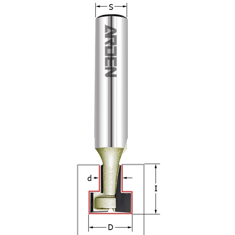 Фреза (Т-образный паз) Z=2 D=30/9.5x17.6x8 (L=60) S=12 ARDEN 501221A