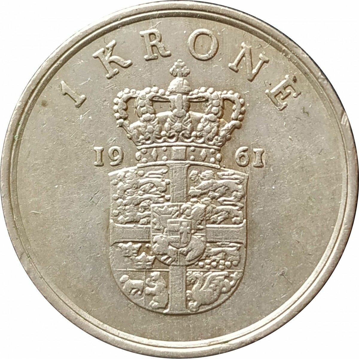 1 крона 1961 Дания из оборота