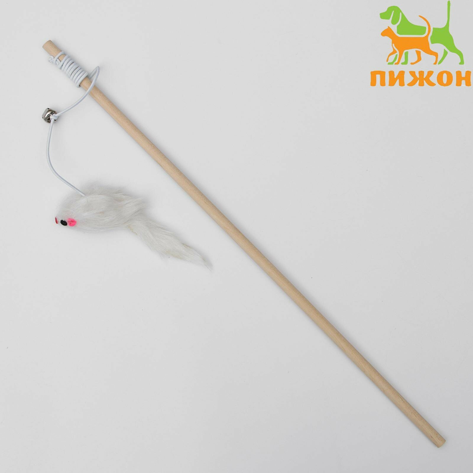 Дразнилка Мышь на деревянной палочке, 36 см, 913212