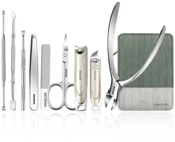 Профессиональный Маникюрный Набор 9в1 MANICURE Подарочный Набор Мужской / Женский. Инструменты для Маникюра / Педикюра.