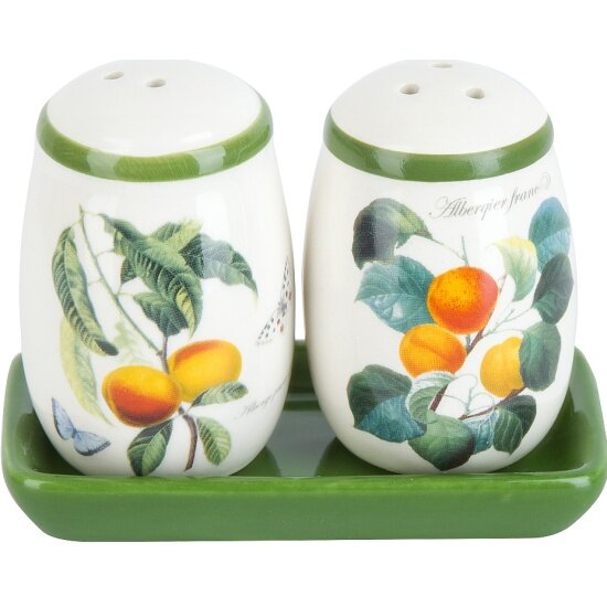 Набор для специй солонка/ перечница Dolomite "Fruit Garden" 11х6х8,5см (на керамической подставке) (L2521143)