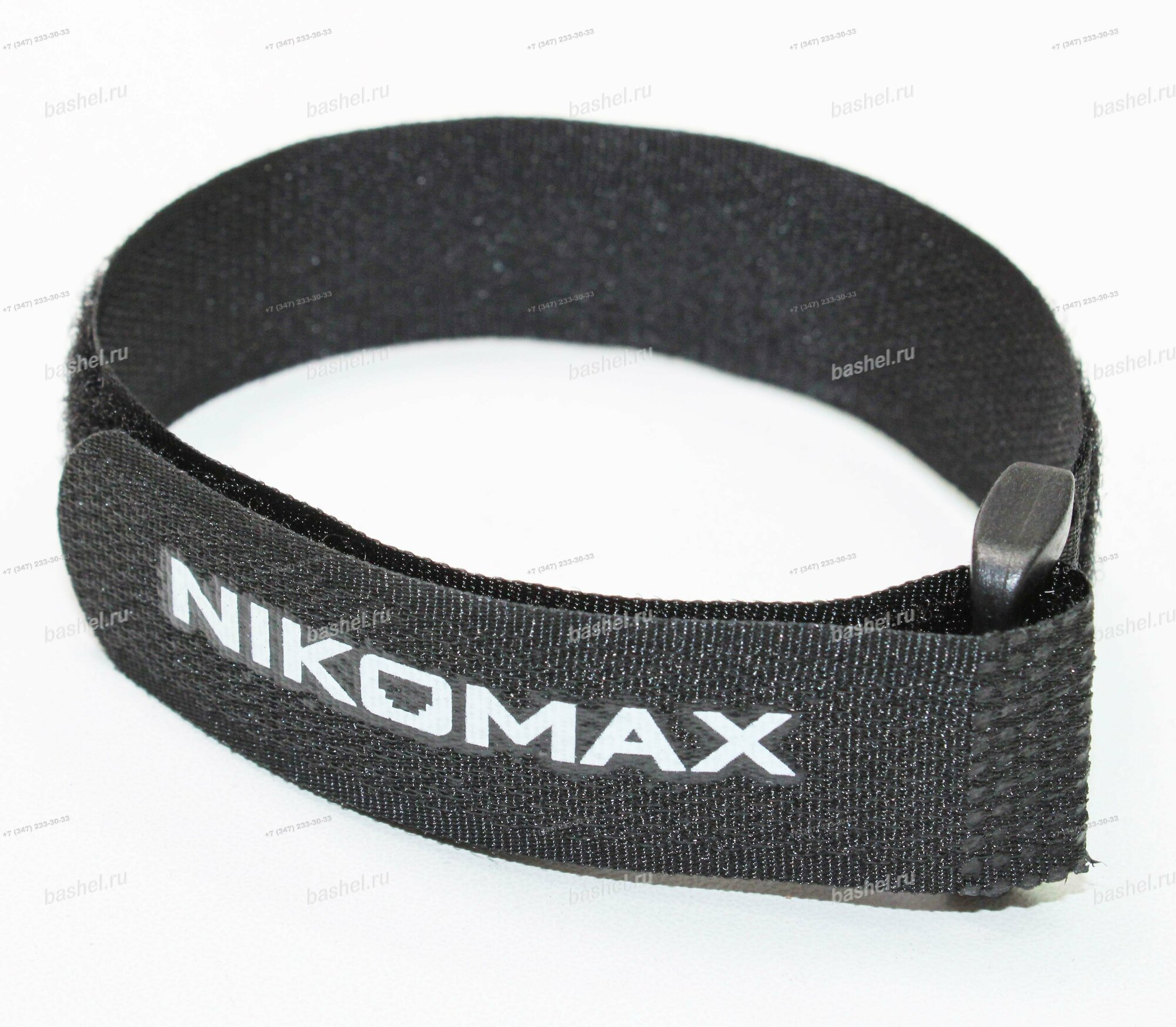 Хомут-липучка (стяжка) NIKOMAX 290х20 (10шт), чёрная, с жёсткой пряжкой, для пучков до 70мм, NIKOMAX