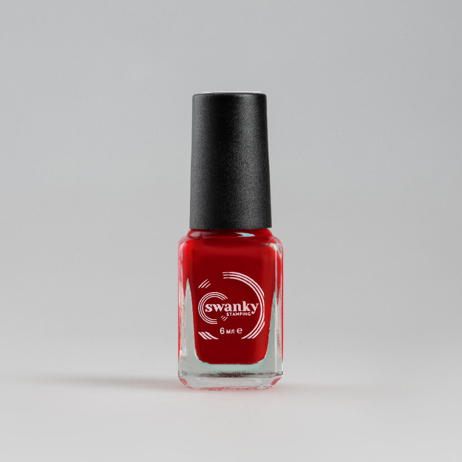 Лак для стемпинга Swanky Stamping, №S07, красный, 6 мл
