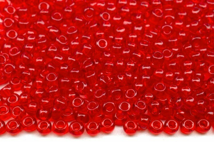 Бисер чешский PRECIOSA круглый 10/0 90070 красный прозрачный, 5 грамм