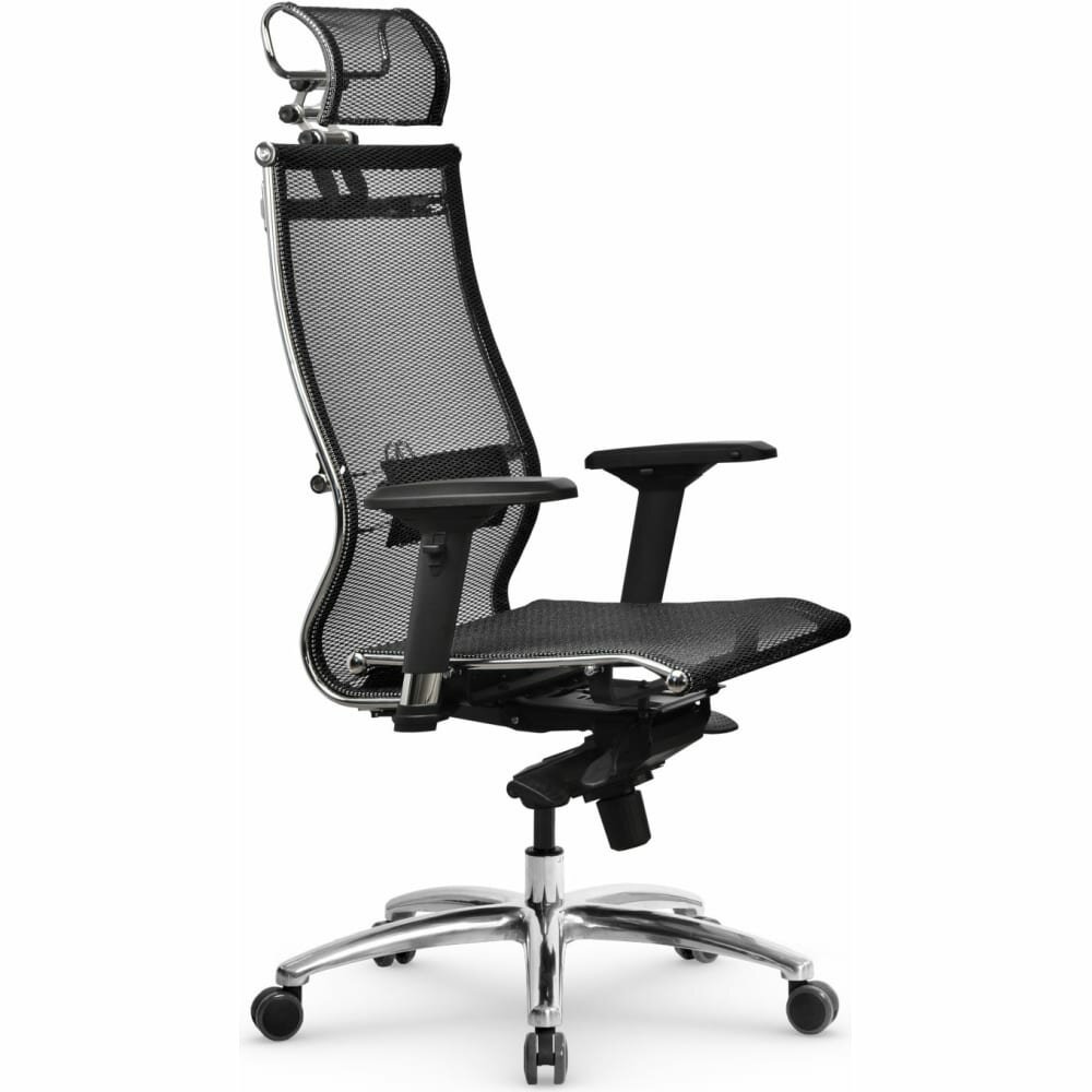 Кресло метта Samurai S-3.05 MPES, черный z312819885, с сетчатой обивкой, регулируемыми подлокотниками, механизм качания