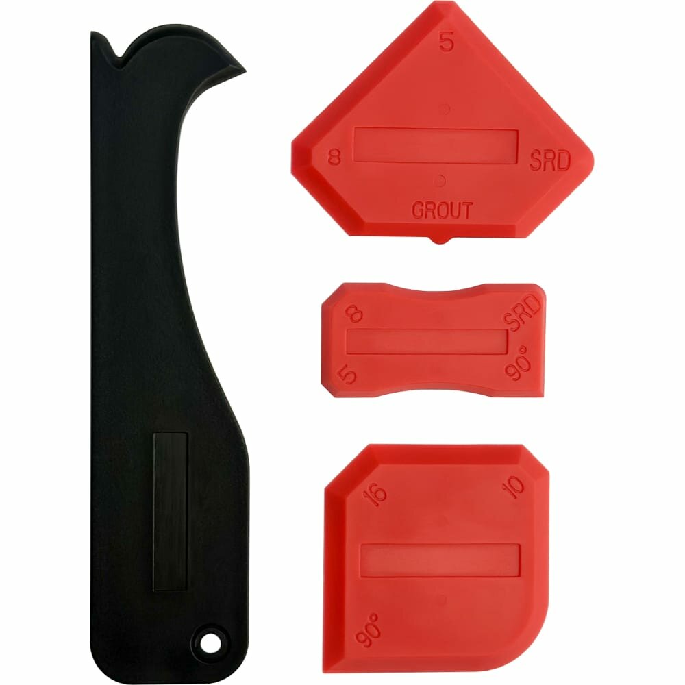 Набор шпателей для затирки швов vertextools 4 предмета 99-220-04, без потери излишков силикона