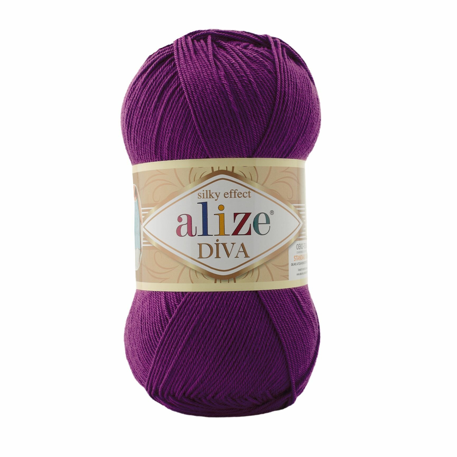 Пряжа Дива (Diva Alize) упаковка 5 мотков 100 г. 350 м. 100% микрофибра акрил цвет 297 слива