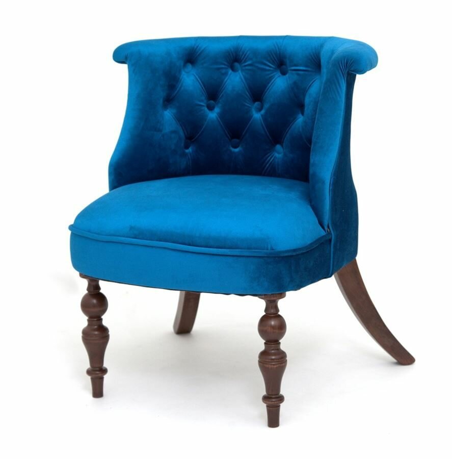 Кресло Бархат Red Black синий, ткань, дерево, мягкое сиденье, без подлокотников