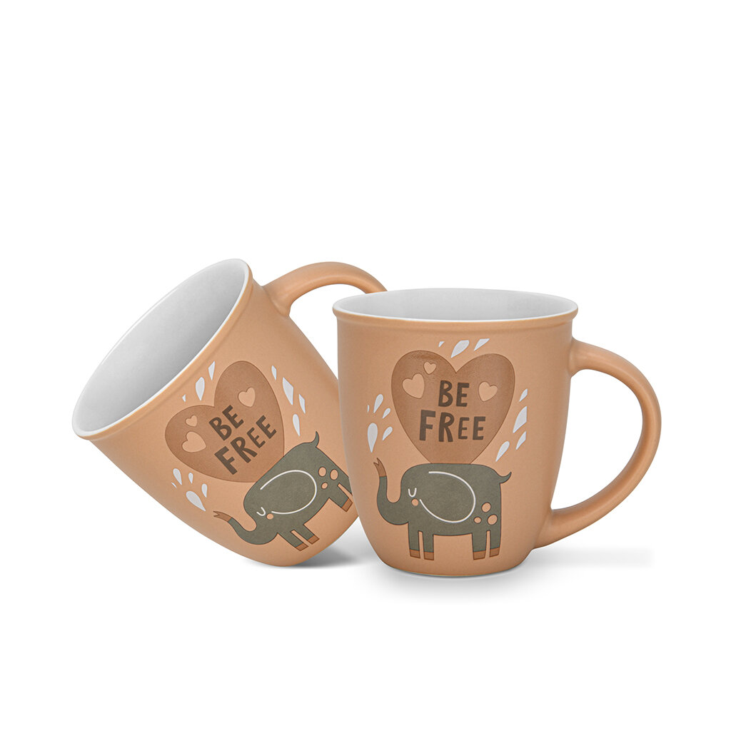 Набор из 2-х фарфоровых кружек 380 мл Be free