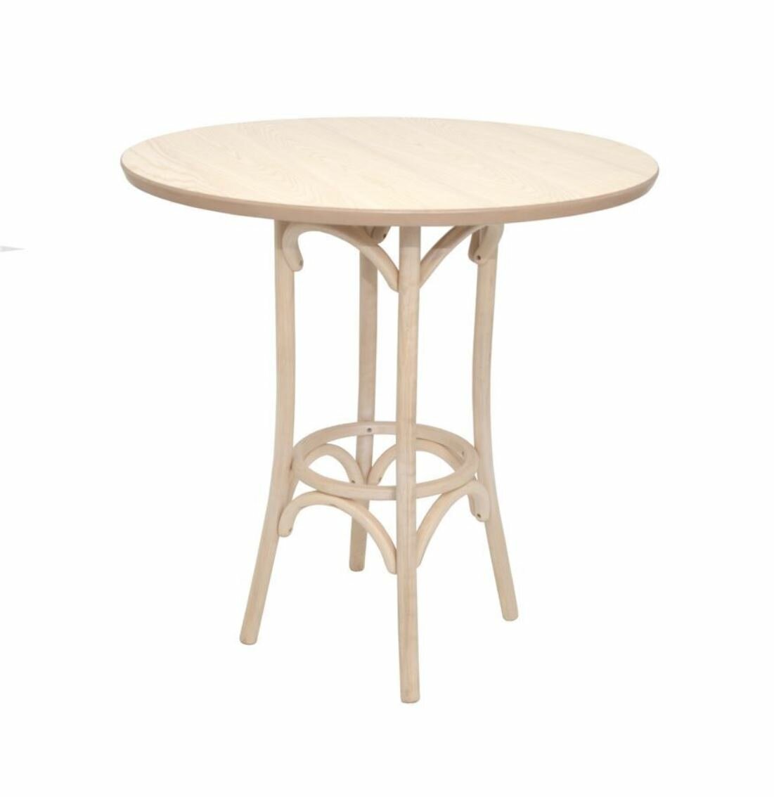 Стол кухонный круглый Зальцбург-0080 деревянный, диаметр 80 см, цвет беленый дуб