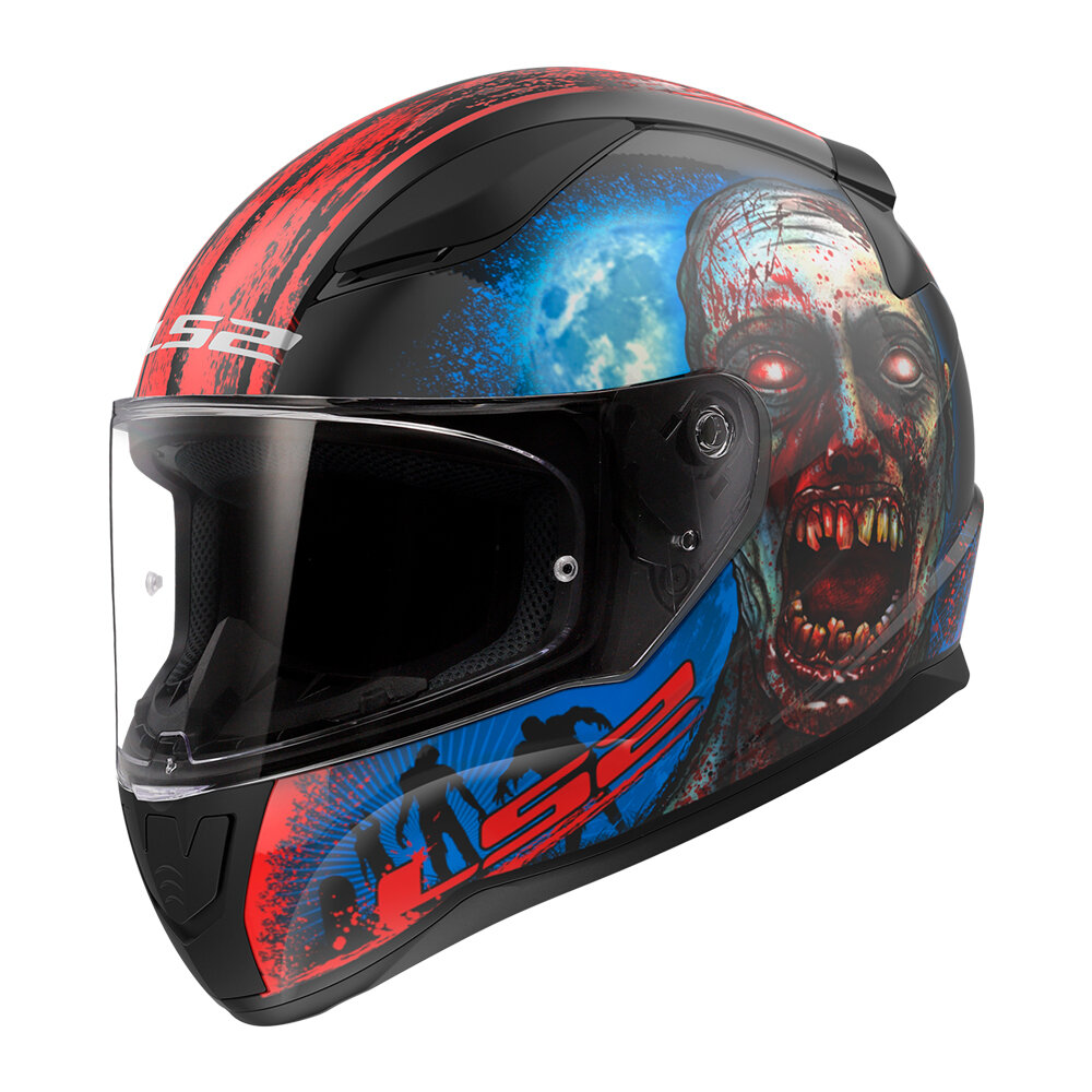 Мотошлем LS2 FF353 RAPID II ZOMBIE (черно-красный глянцевый, BLACK RED, 2XL)
