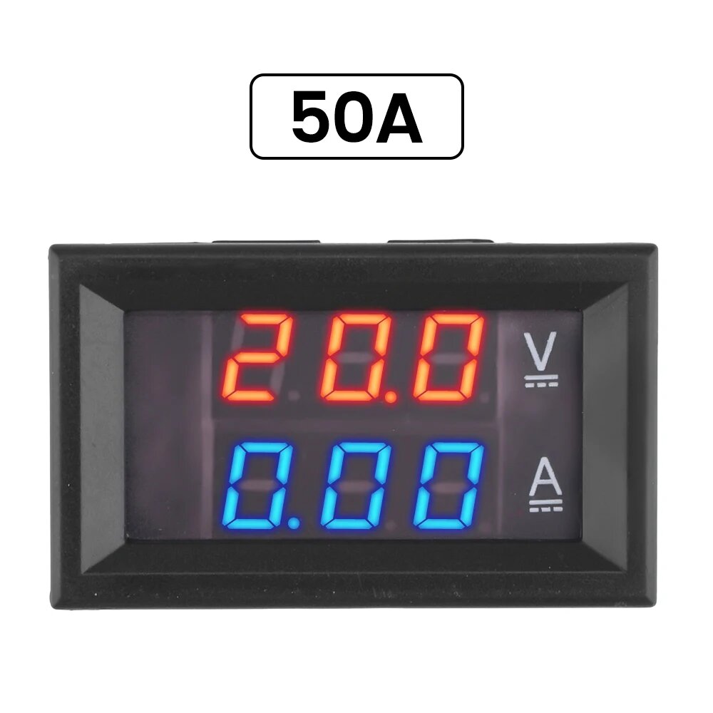 Aideepen Мини цифровой вольтметр амперметр DC 4.5-30В 50А/30А 50A