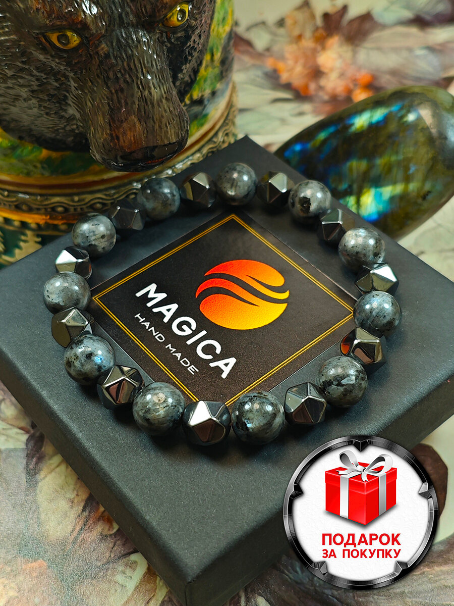 Браслет, гематит, лабрадор