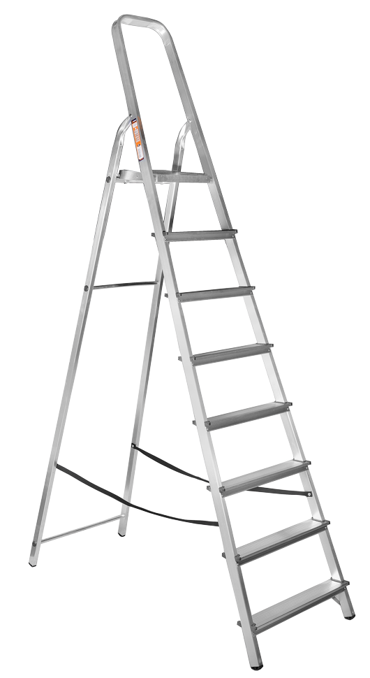 Стремянка Вихрь СА 1х8, алюминиевая, 1 секция, 8 ступеней, до 150 кг