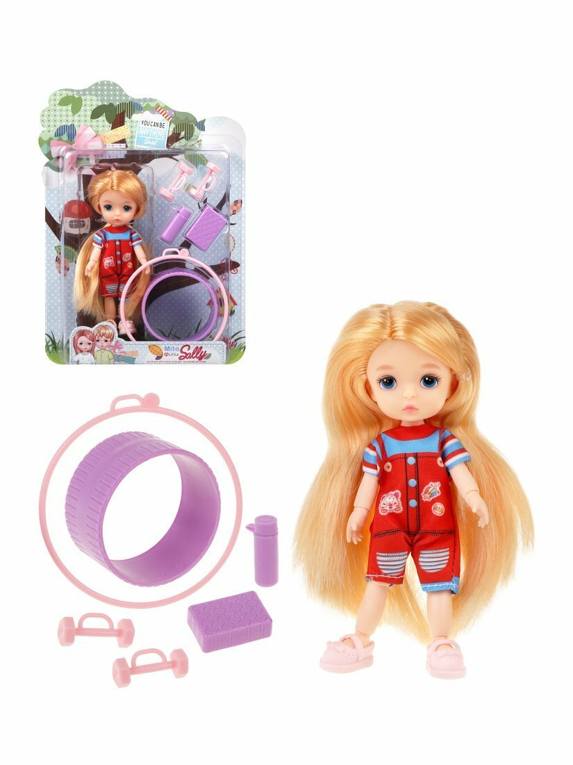 Игровой набор "Спортсменка", в компл. кукла 12 см, предм. 6 шт Наша Игрушка 91087-G