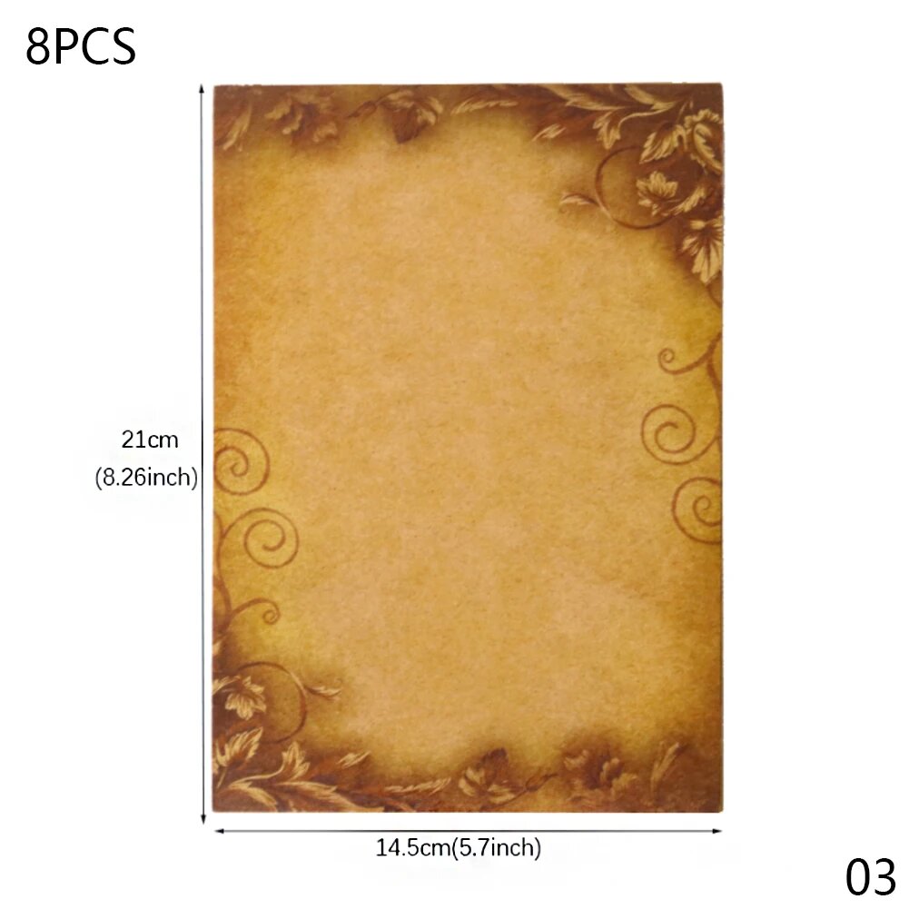 Ретро винтажная бумага для письма 8 листов 03