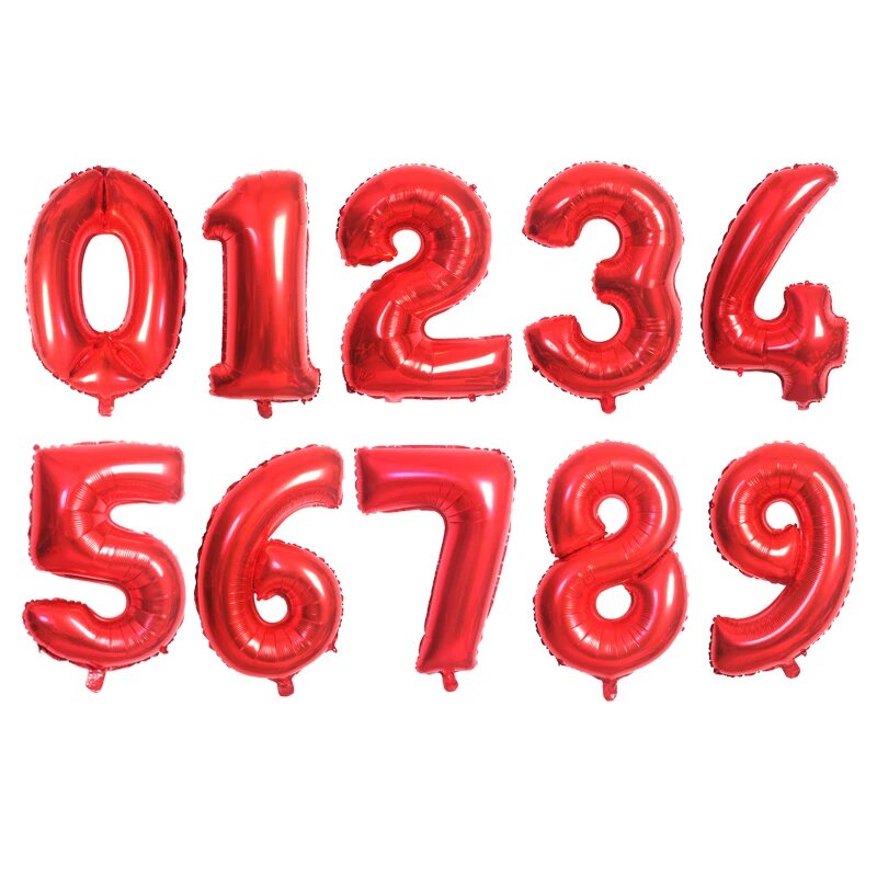 Фольгированные цифры YUEYAO для праздника Красный, red, 40 дюймов, Number 6