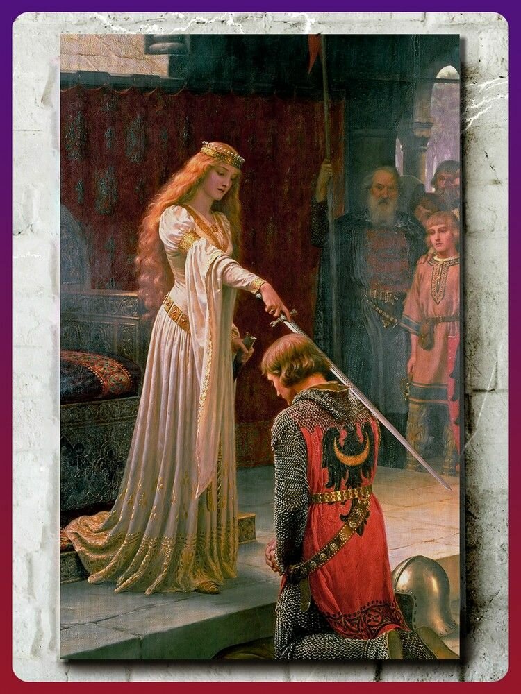 Картина интерьерная на дереве Эстетика Искусство (Эдмунд Блэр Лейтон, портрет, живопись, Акколада) - 62412217