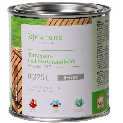 Масло Gnature 277 Terrassen und Gartenmobeloll для террас и садовой мебели, бесцветный 0,375л