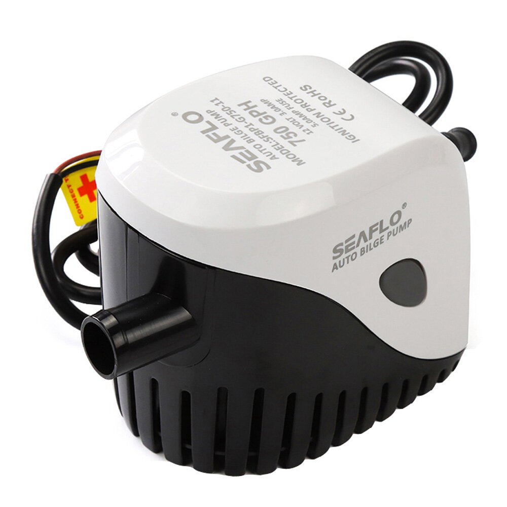 Помпа водооткачивающая автоматическая SeaFlo 12V, 750 галлон/час, трюмная, патрубок 19 мм