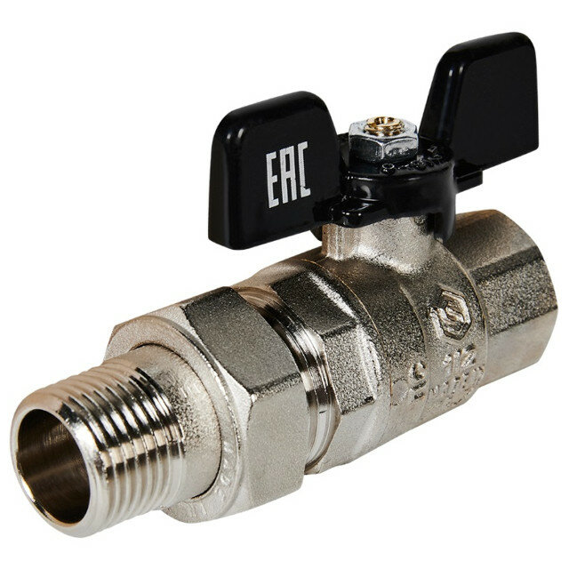 STOUT кран шаровой с полусгоном 1/2 ВР/НР бабочка латунь монтаж внутренняя/наружная резьба