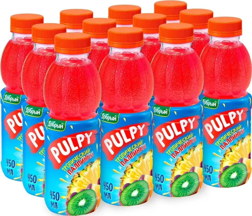 Добрый Палпи 0,45л. тропик/12шт. Добрый Напиток сокосодержащий Россия