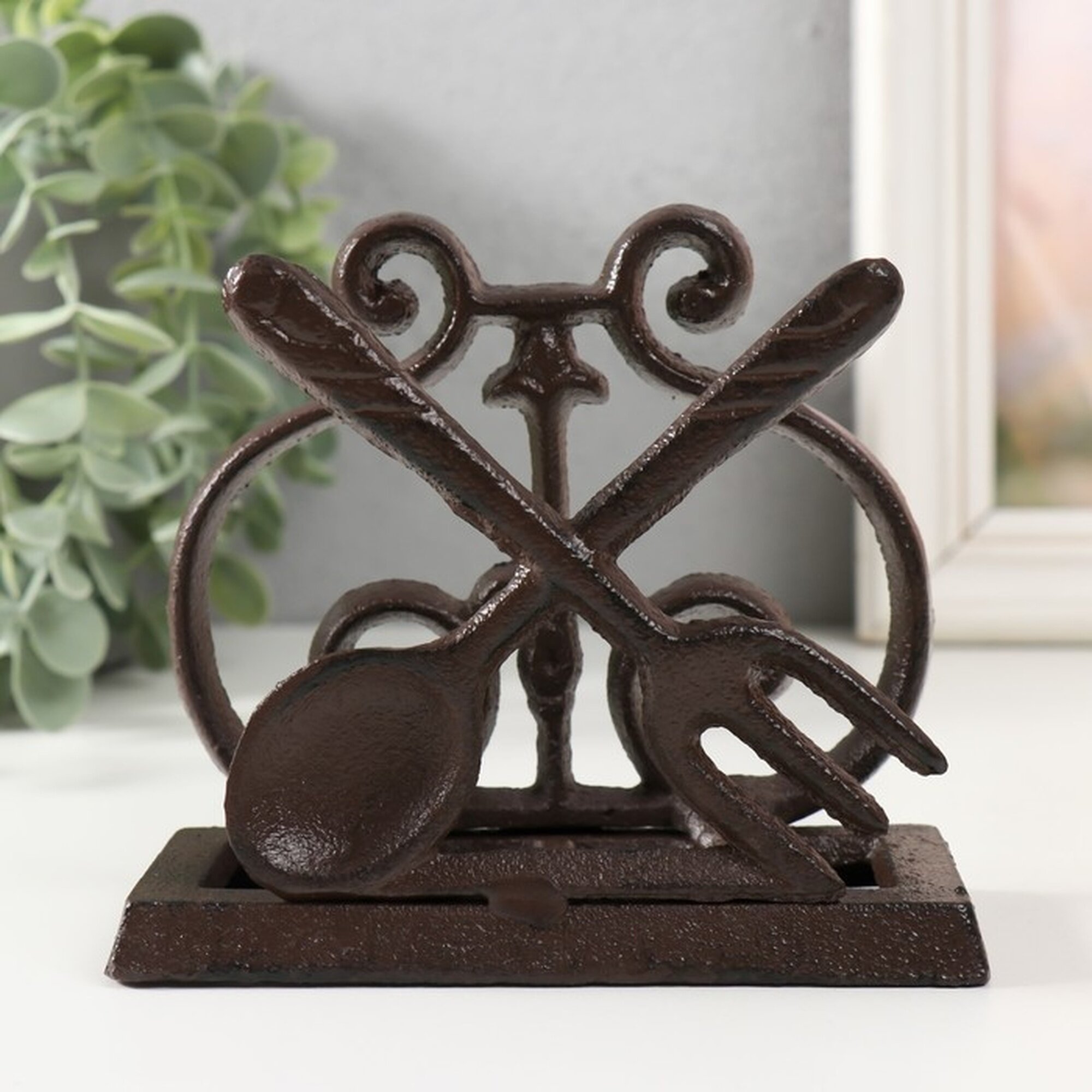 Сувенир Сима-ленд "Ложка и вилка", чугун, 13,2x6,4x11,5 см, подарочная упаковка