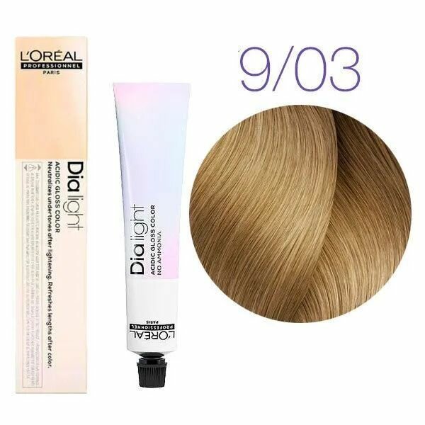 Loreal Dia Light 9.03 - Диалайт Тонирующая краска для волос без аммиака, 50мл