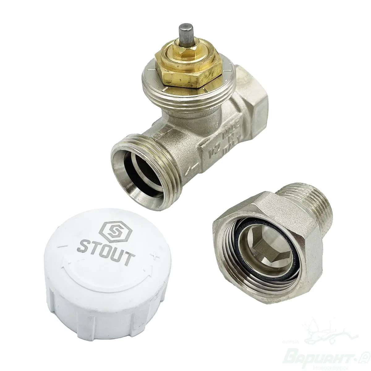 Клапан термостатический, прямой 1/2" STOUT SVT 0001 000015, никелированный