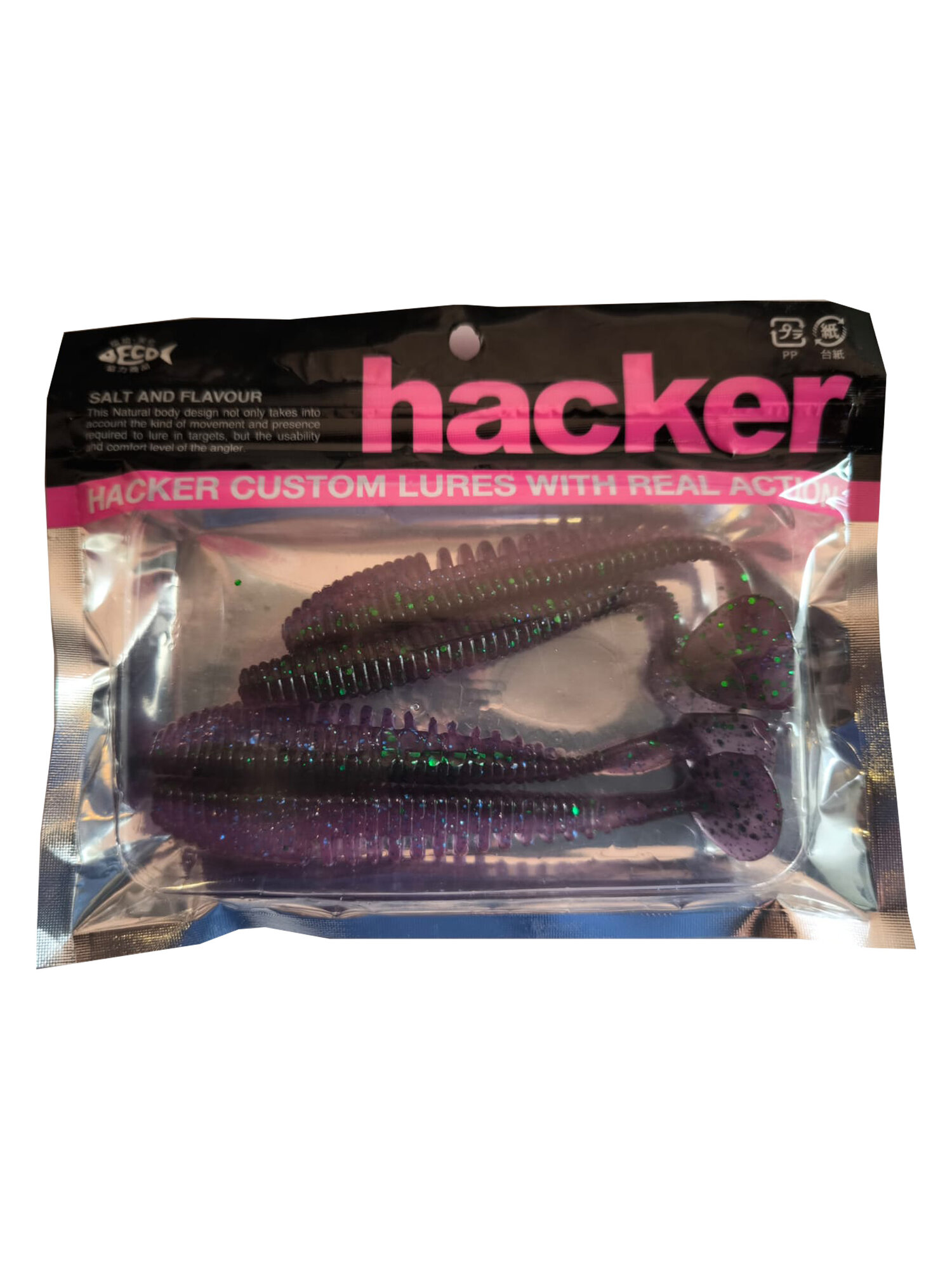 Приманка Hacker Amazon 100 мм, съедобная, Deep Purple, силикон, 4 шт