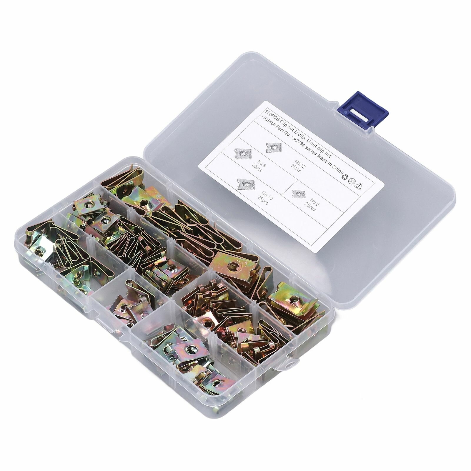 Пружинные зажимы-гайки A2734, оцинкованные, 110 шт.