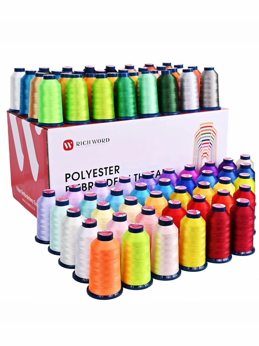 Richword 4000M*100 цветов 108D/2 40wt полиэстеровая вышивальная нить/швейная нить