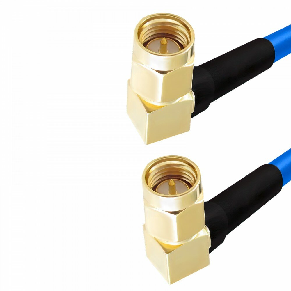 Кабельная сборка SMA-male угловой - SMA-male угловой 0,1 м. Кабель RG-402