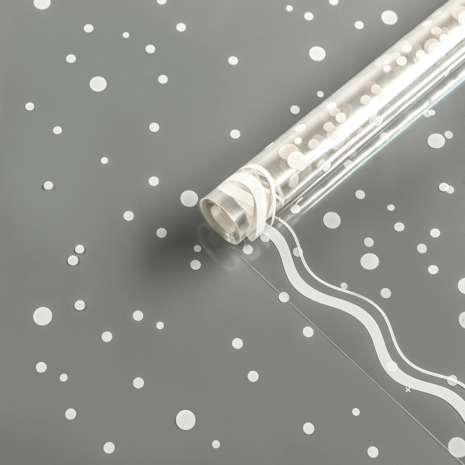 Пленка для цветов "Горох" белая 0.7x8.2 м, 40 мкм, цвет: белый