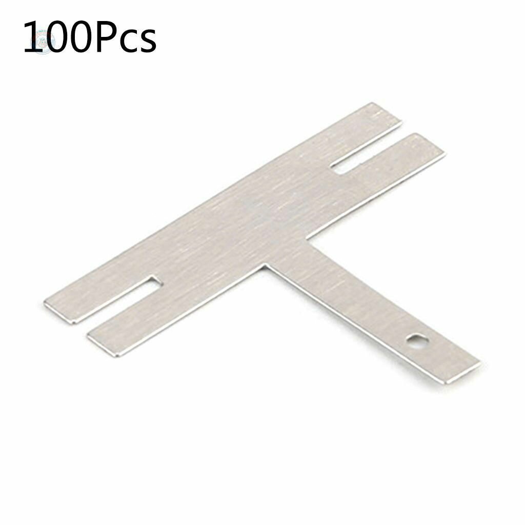 Никелевая лента для точечной сварки и пайки аккумуляторов, 100 шт T-образные полоски 0,15х20х4 мм, высокопрочная никелированная сталь для Ni-MH, Li-ion, электроинструмента
