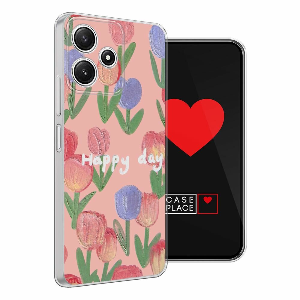 Чехол на Xiaomi Redmi 12 5G / Сяоми Редми 12 5G с принтом "Happy Day" — фото 1