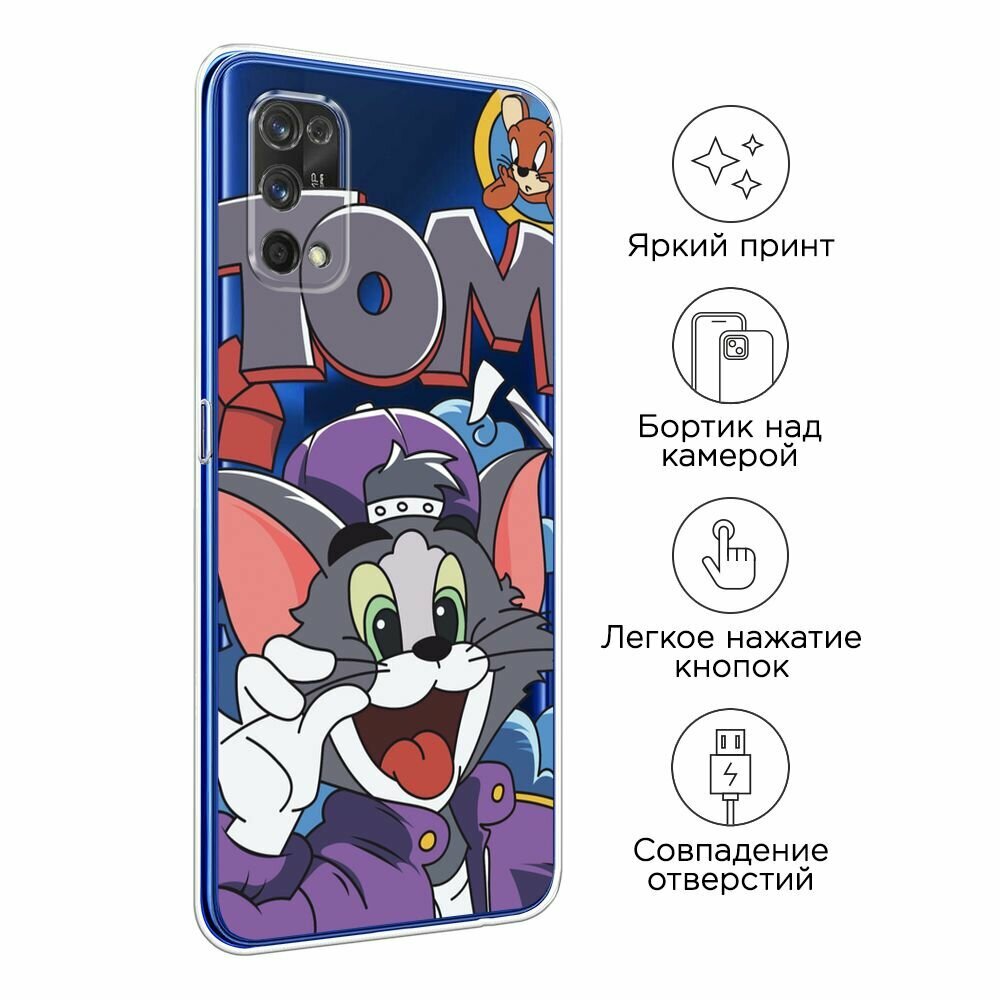 Чехол на Realme 7 Pro / Реалми 7 Про с принтом "Том в кепке", прозрачный — фото 1