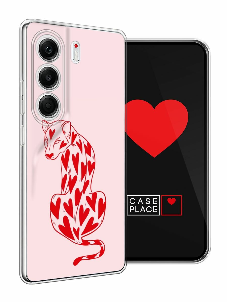 Чехол на Tecno Camon 40 Pro / Текно Камон 40 Про с принтом "Heart panther 1 - 14 февраля" — фото 1