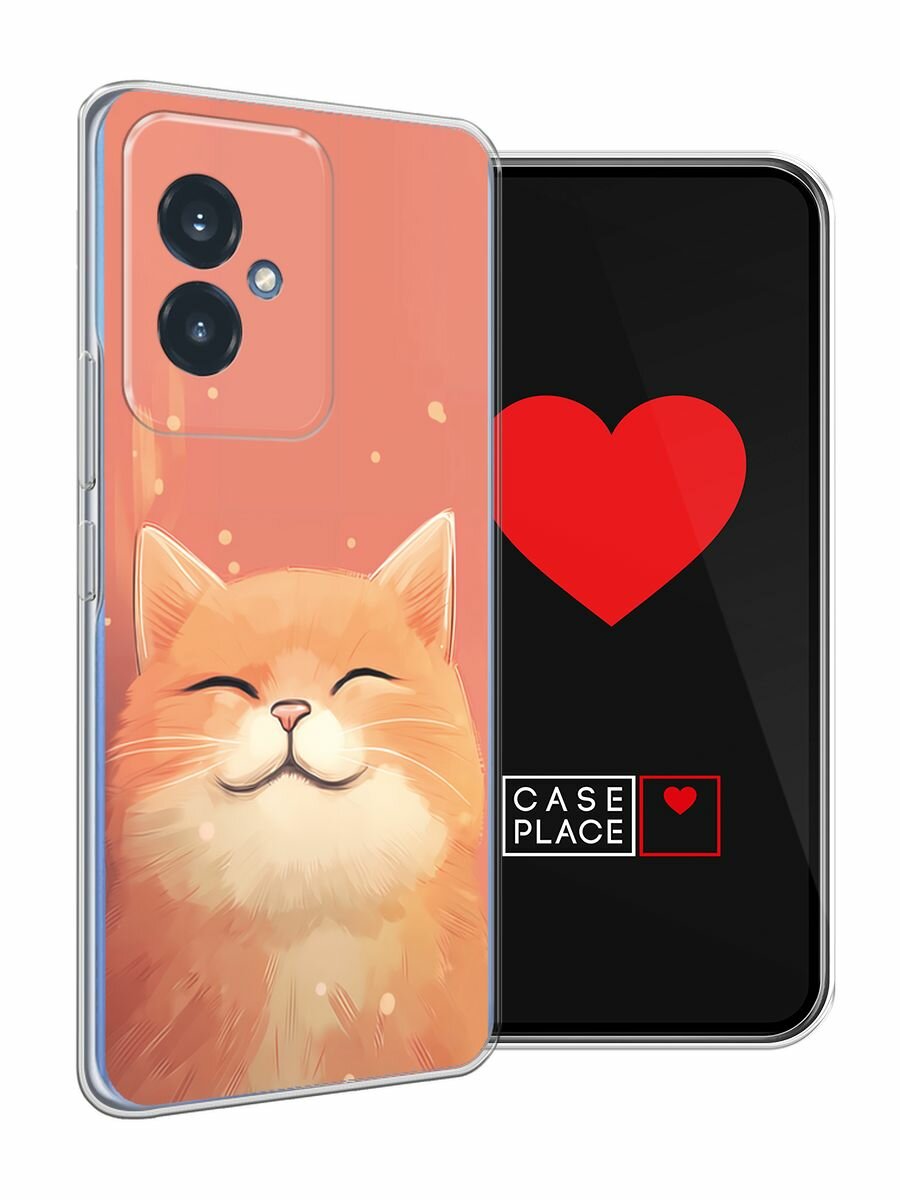 Чехол на Honor 100 / Хонор 100 с принтом "Довольный рыжий котик" — фото 1