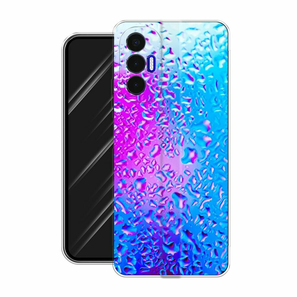 Чехол на Tecno Pova 3 / Текно Пова 3 с принтом "Капли на стекле" — фото 1