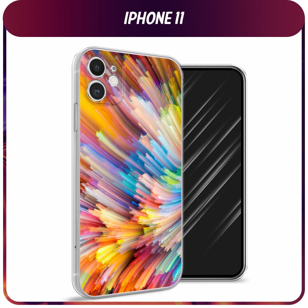 Силиконовый чехол на Apple iPhone 11 / Айфон 11 с принтом Абстракция 4